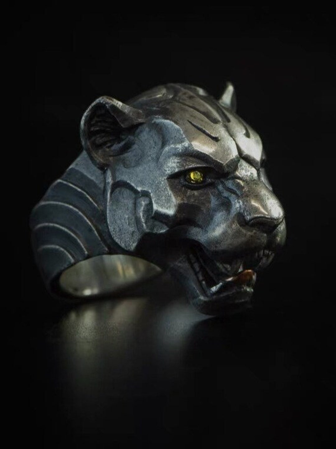 Black Panther Ring | Black Jaguar Ring | 24K Gold Eyes Panther Ring ...