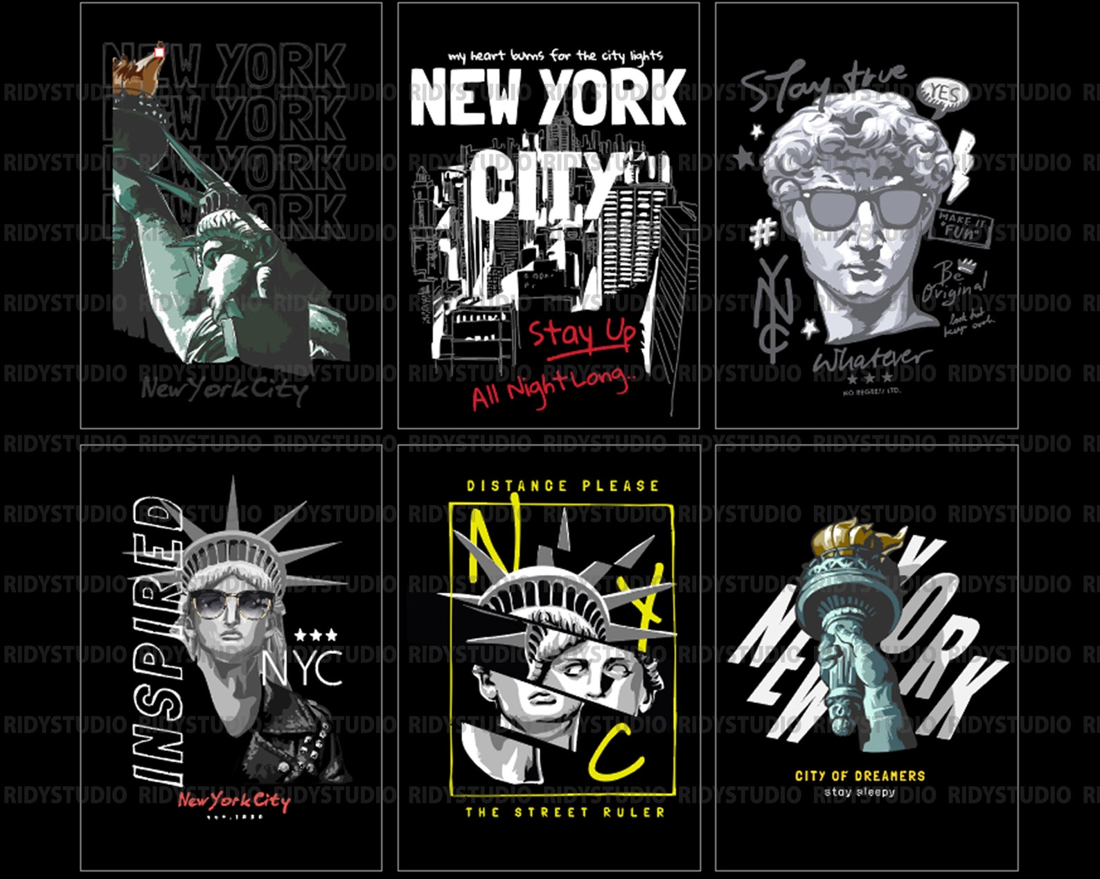 T-shirt Designs Bundle New York City Brooklyn Design Bundle - Etsy