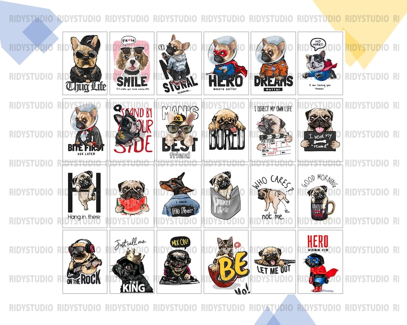 Dog Designs Bundle PNG SVG EPS, T-shirt Design Bundle , Streetwear ...