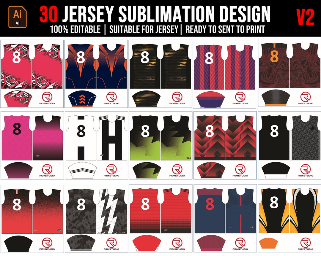 Editable Jersey Sublimation Pattern, Sports Design (digital Pattern) - Etsy