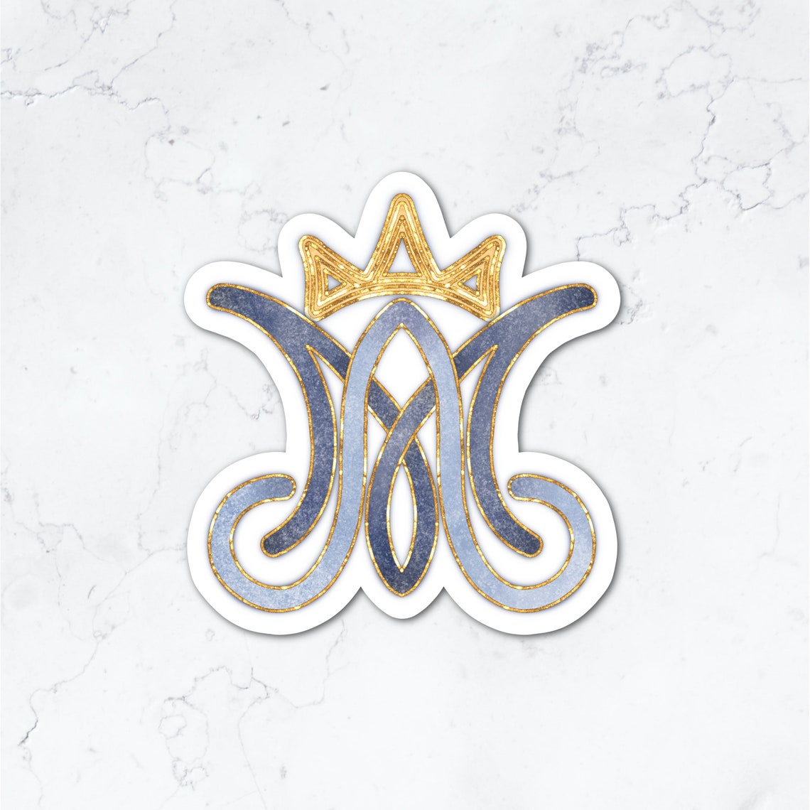 Auspice Maria Sticker - Catholic Calligraphy Sticker - Etsy