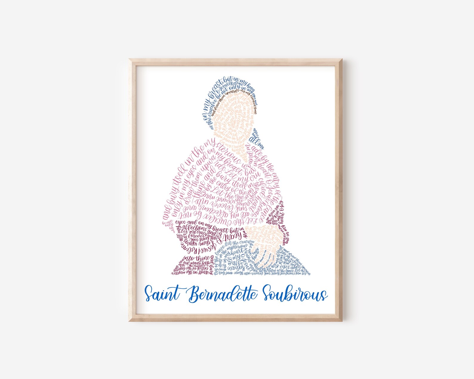 Saint Bernadette Soubirous - Catholic Calligraphy Art - Etsy