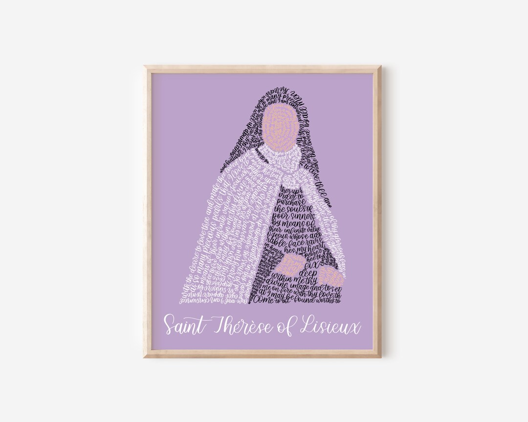 Saint Thérèse of Lisieux - Catholic Calligraphy Art - Etsy