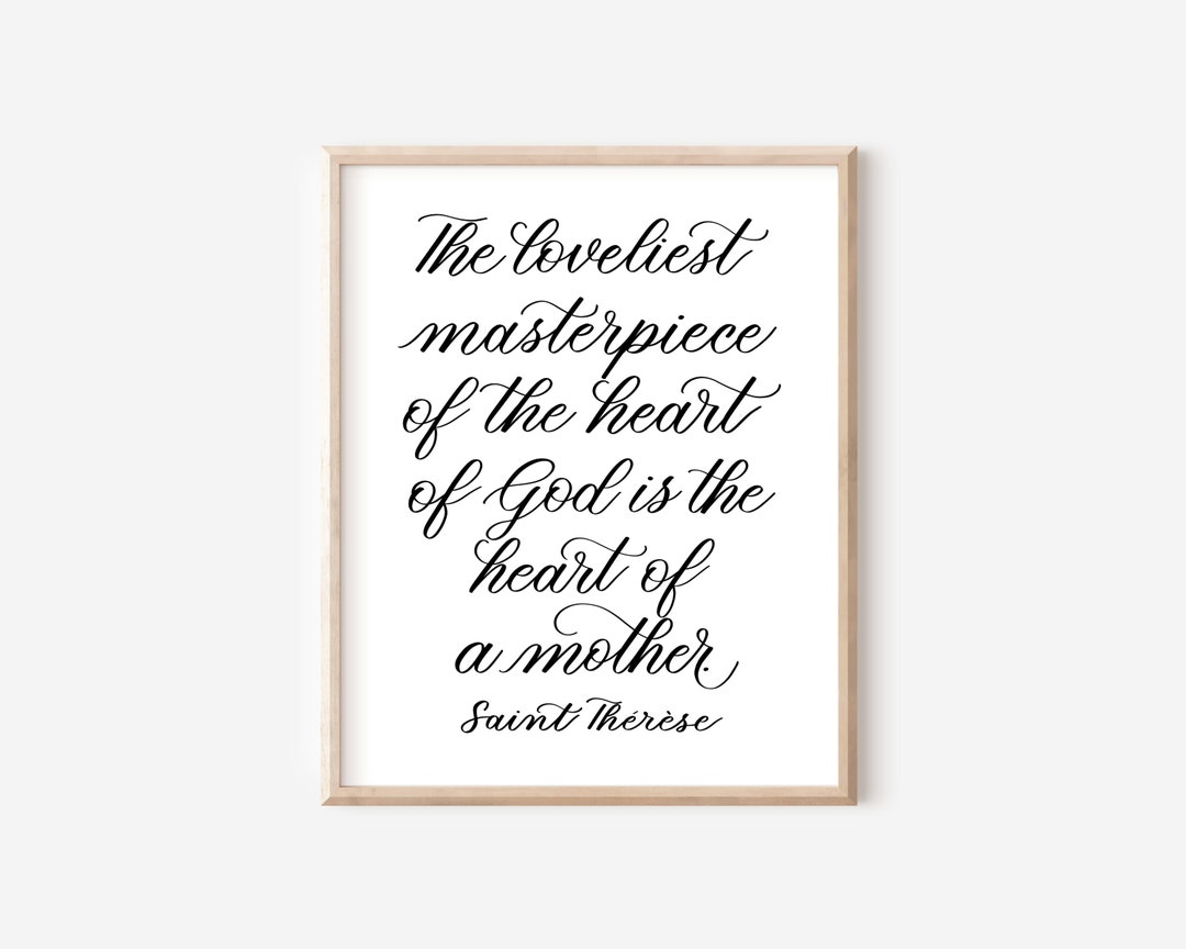 The Heart of A Mother - Catholic Calligraphy Print - Etsy
