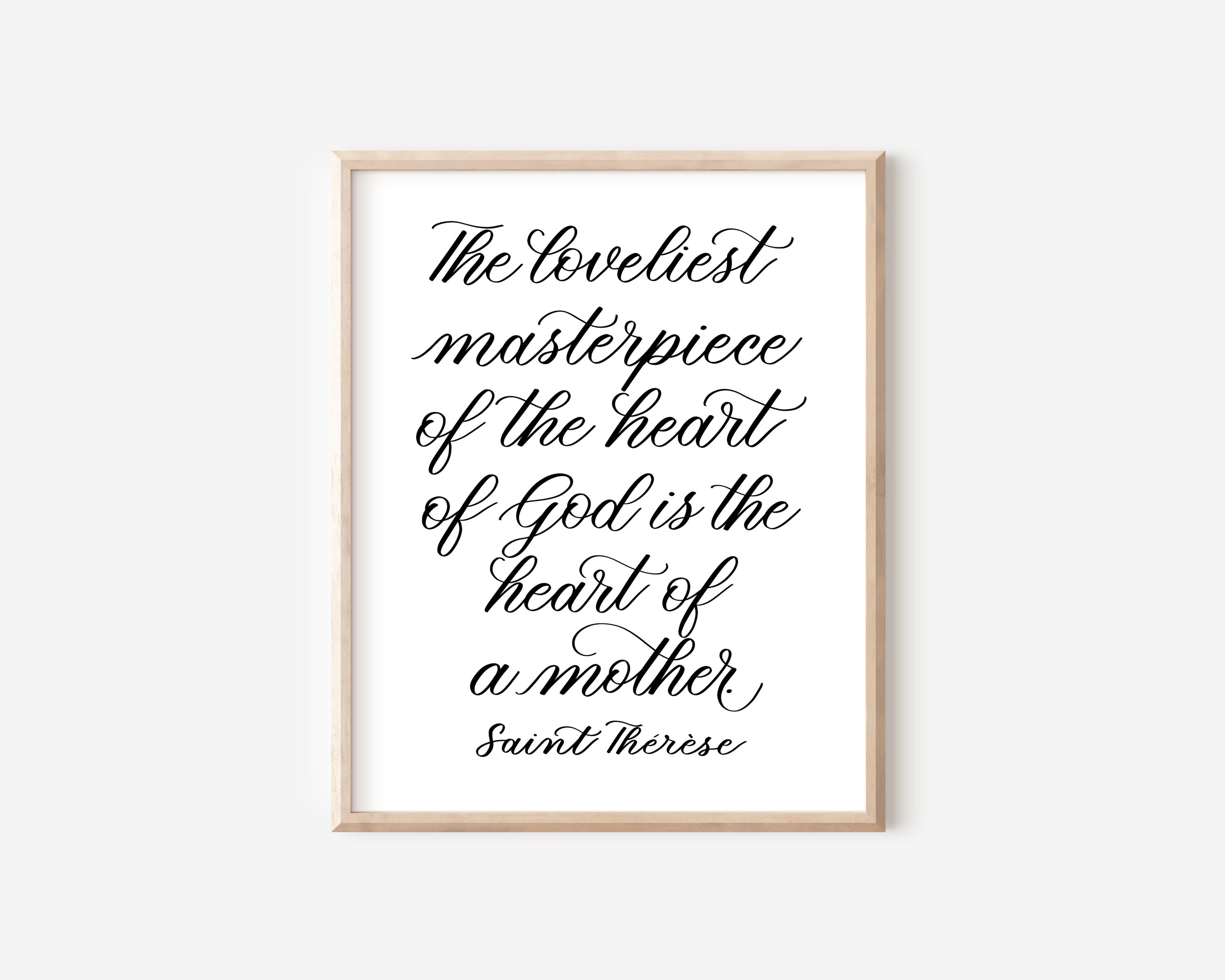 The Heart of A Mother Catholic Calligraphy Print - Etsy