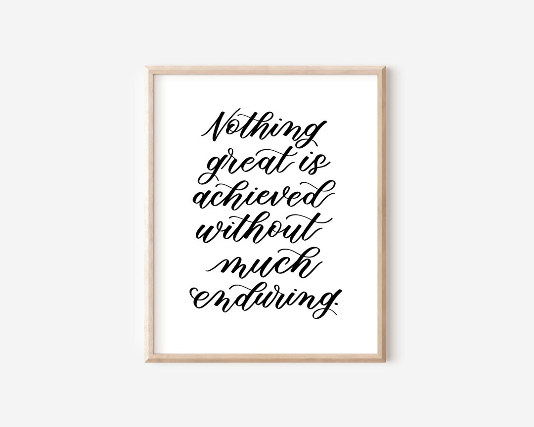 Much Enduring - Catholic Calligraphy Print - Etsy