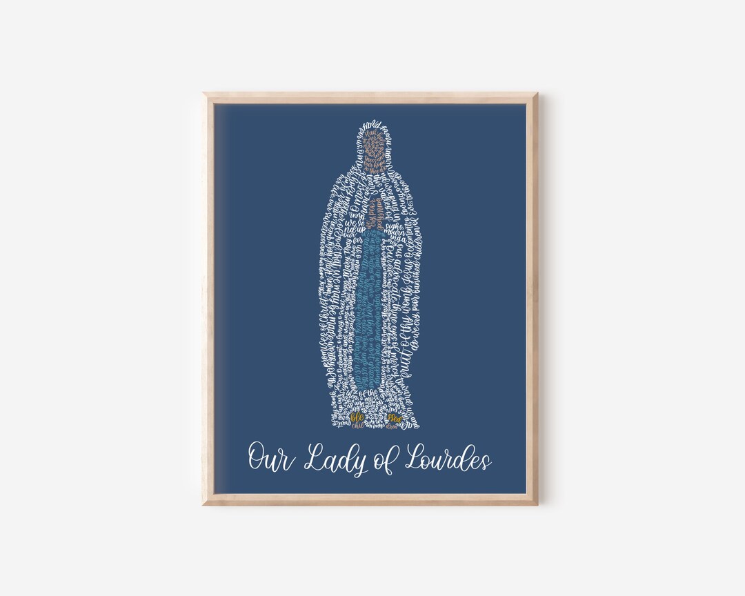 Our Lady of Lourdes - Catholic Calligraphy Art - Etsy