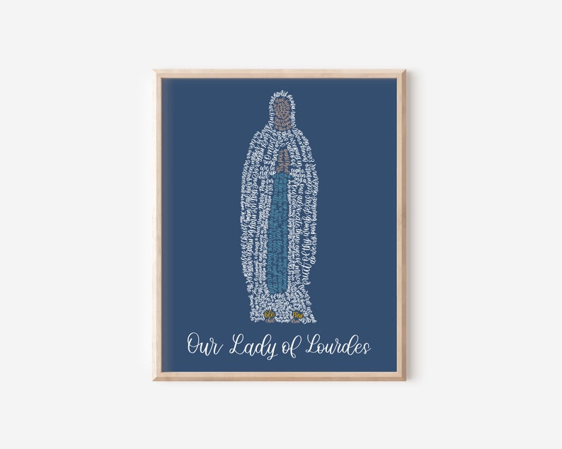 Our Lady of Lourdes - Catholic Calligraphy Art - Etsy
