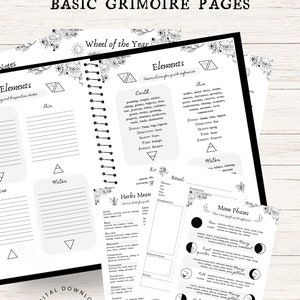 Basic Book of Shadows Pages, Digital Grimoire Pages, Witch Planner Printable, Witch Journal ...