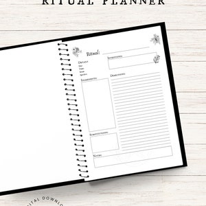 Ritual Planner Blank Book of Shadows Page, Digital Grimoire Page, Witch ...