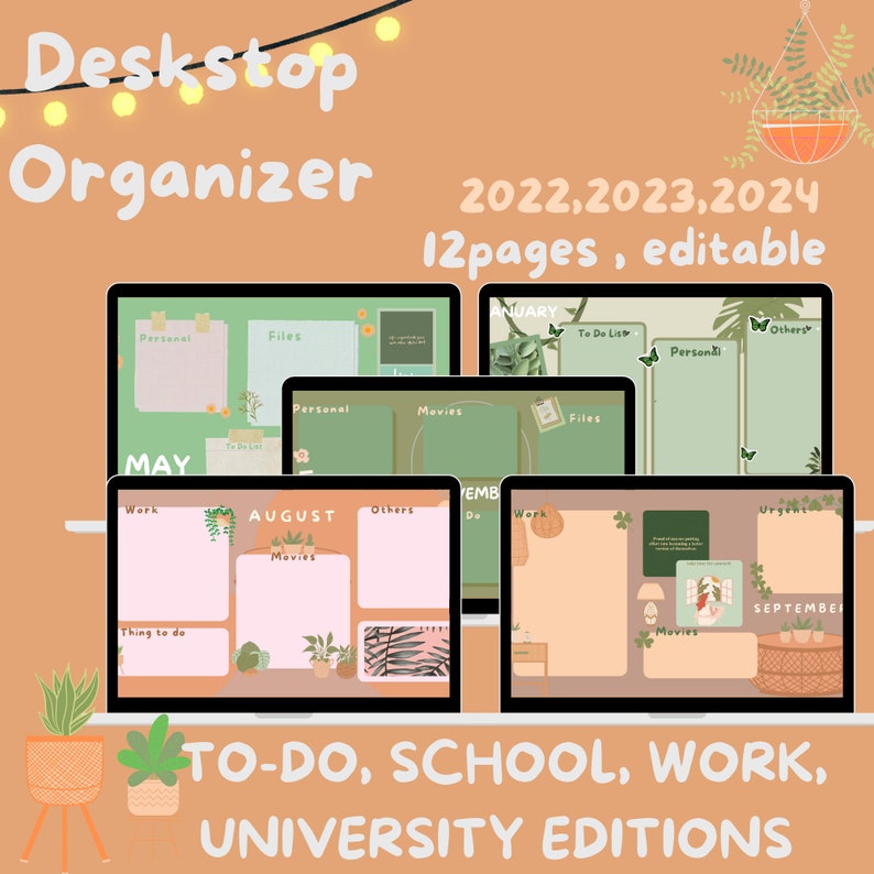 2025, 2026 Cheapest Desktop Organizer ,desktop Wallpaper Simple Boho ...