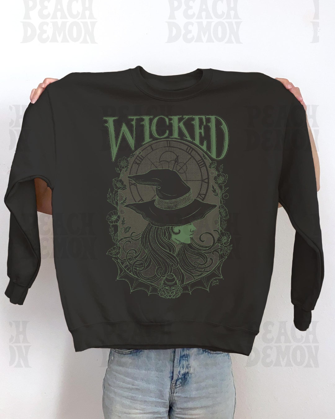 Wicked Elphaba Vintage Style Crewneck Sweatshirt - Etsy