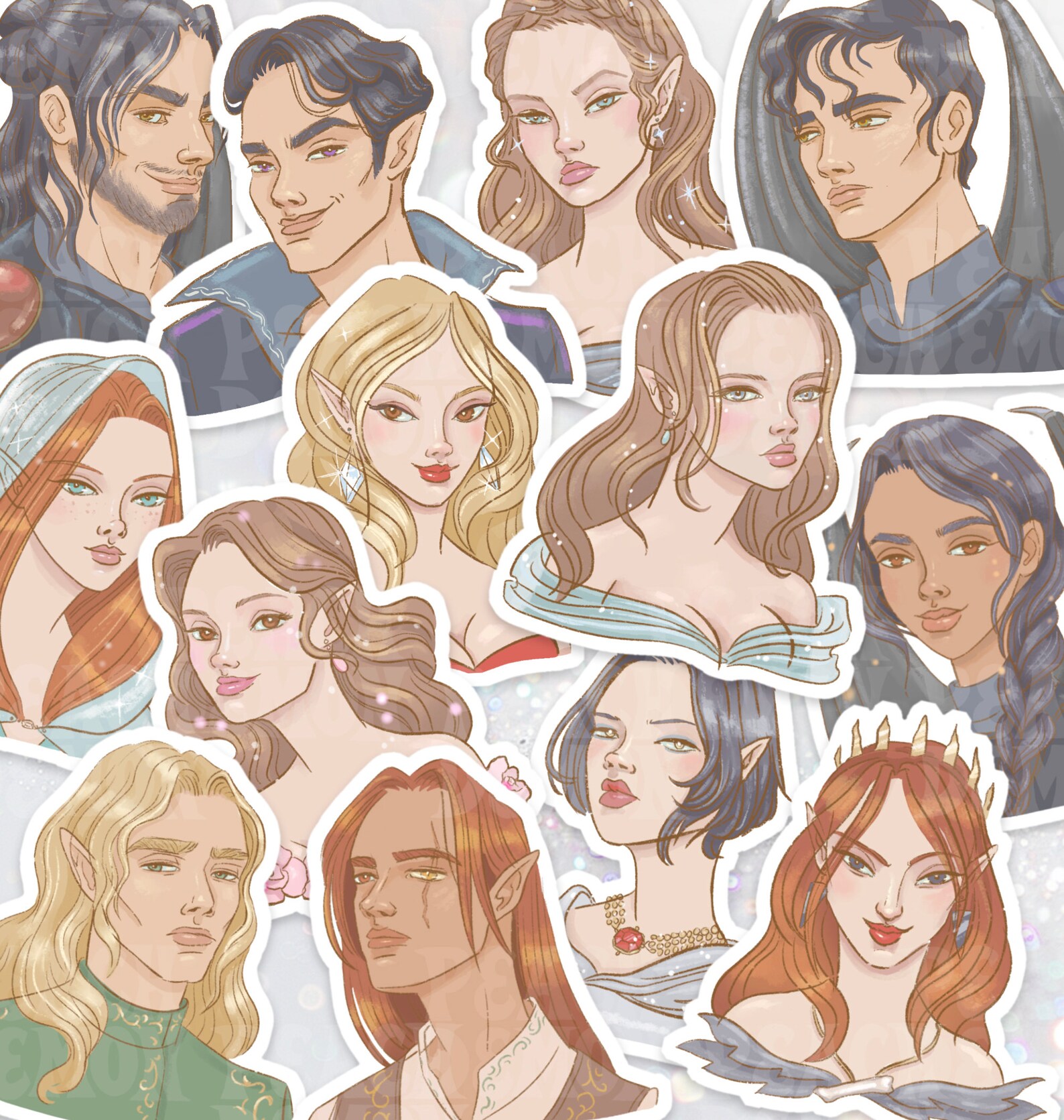 ACOTAR 13 Stickers Set All Characters Feyre Sticker Rhysand Nesta ...