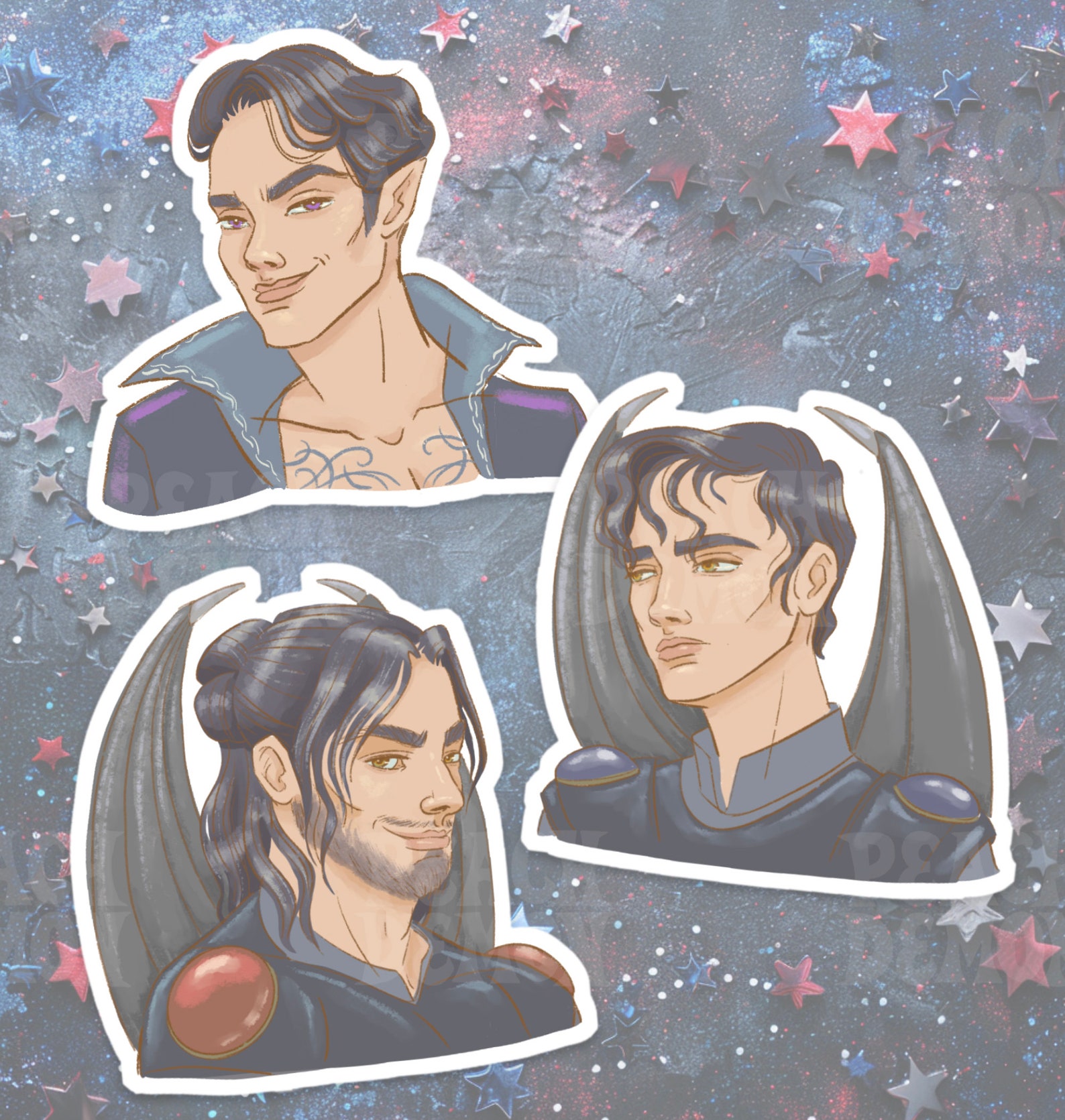 ACOTAR Character Sticker Pack: Feyre, Rhysand, Nesta, Cassian - Etsy