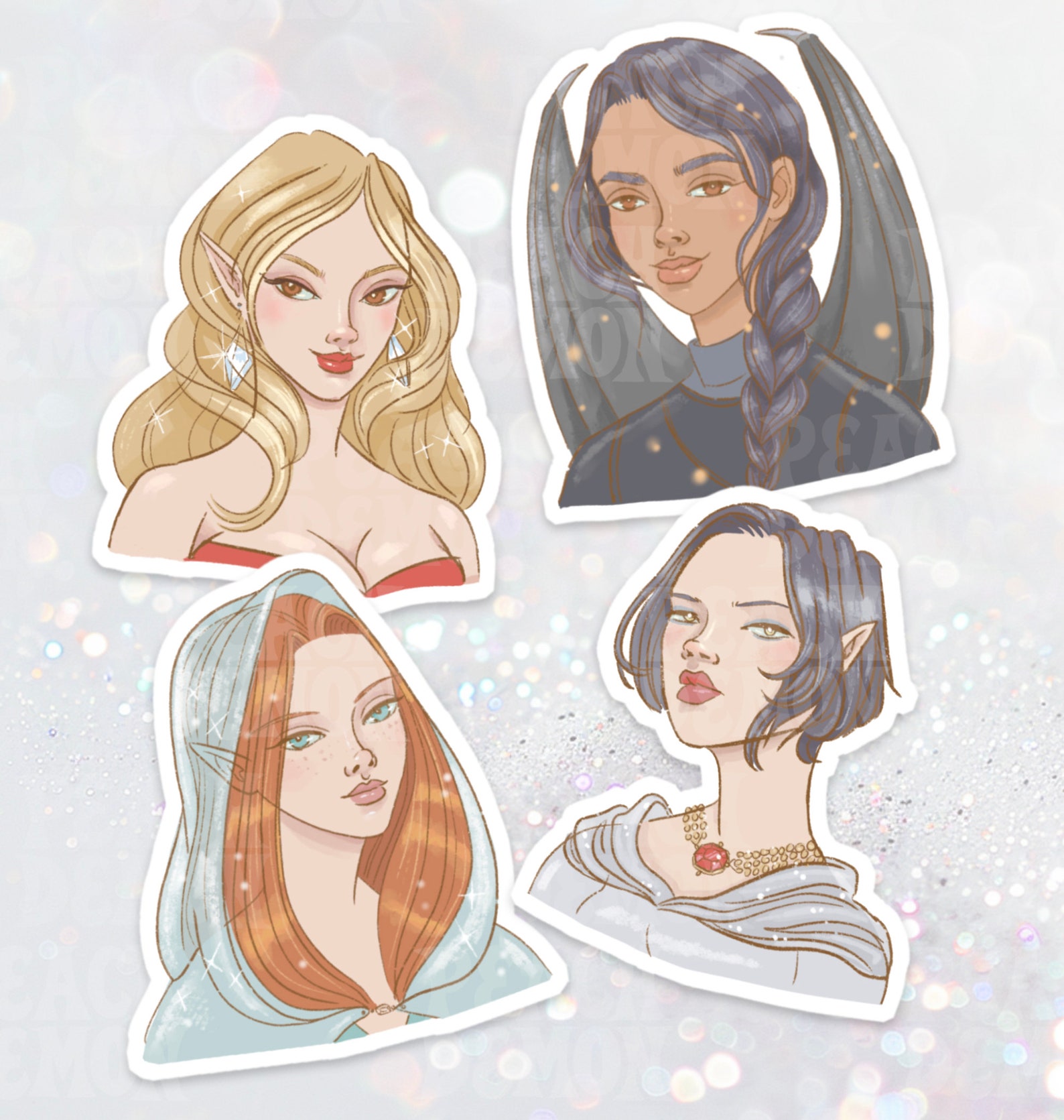 ACOTAR Character Sticker Pack: Feyre, Rhysand, Nesta, Cassian - Etsy