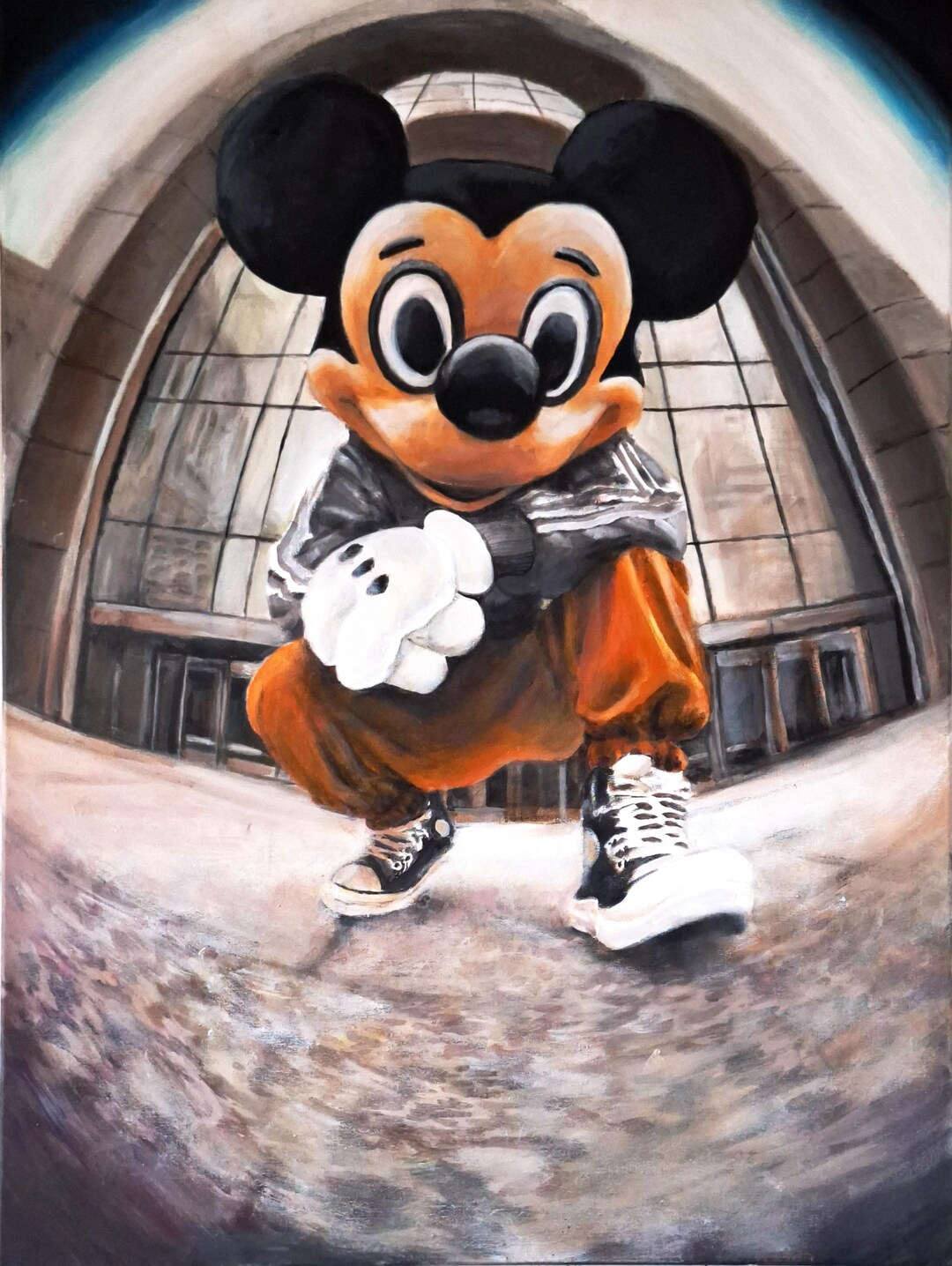 Realistic Mickey Mouse Acrylic Painting "yo!" - Etsy
