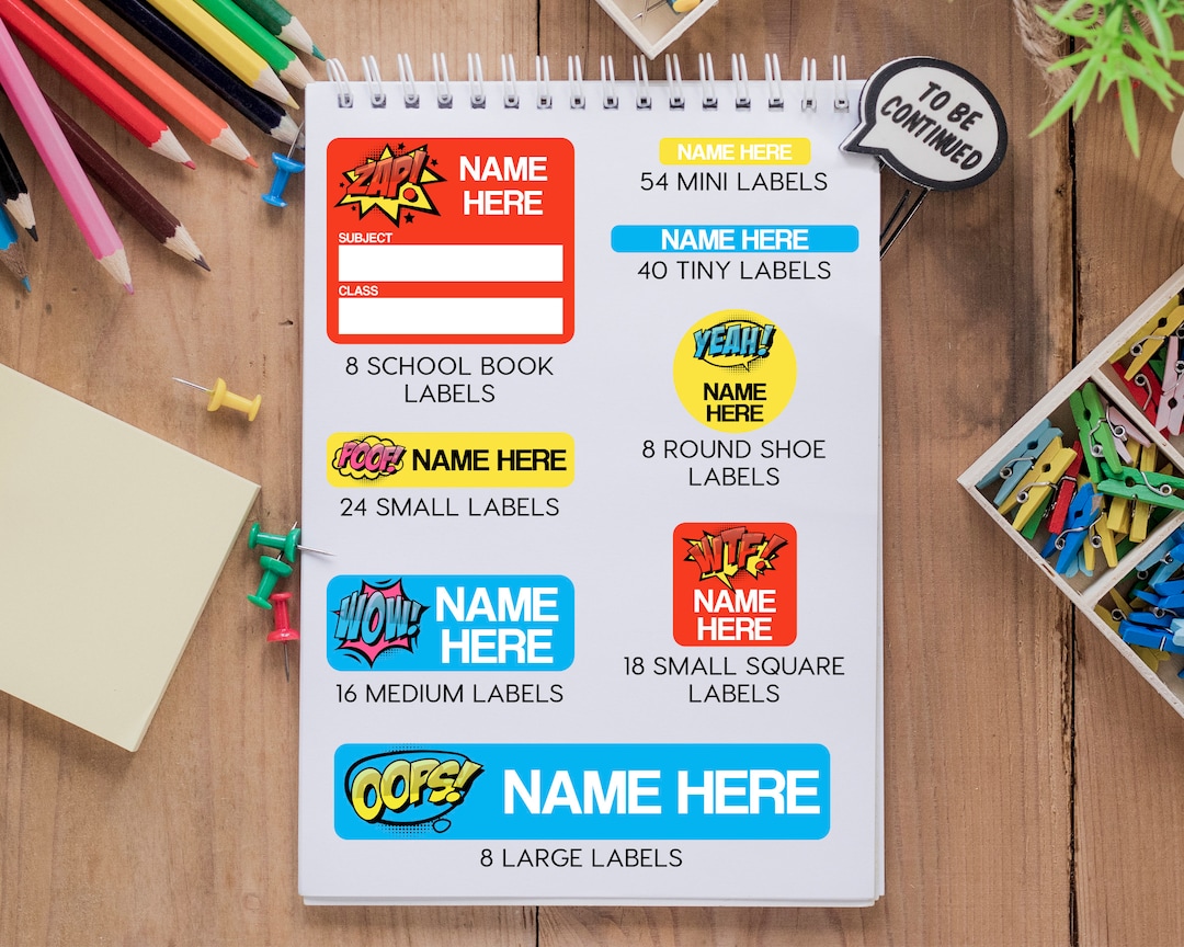 Personalized Name Labels Custom School Stickers Hero Labels - Etsy