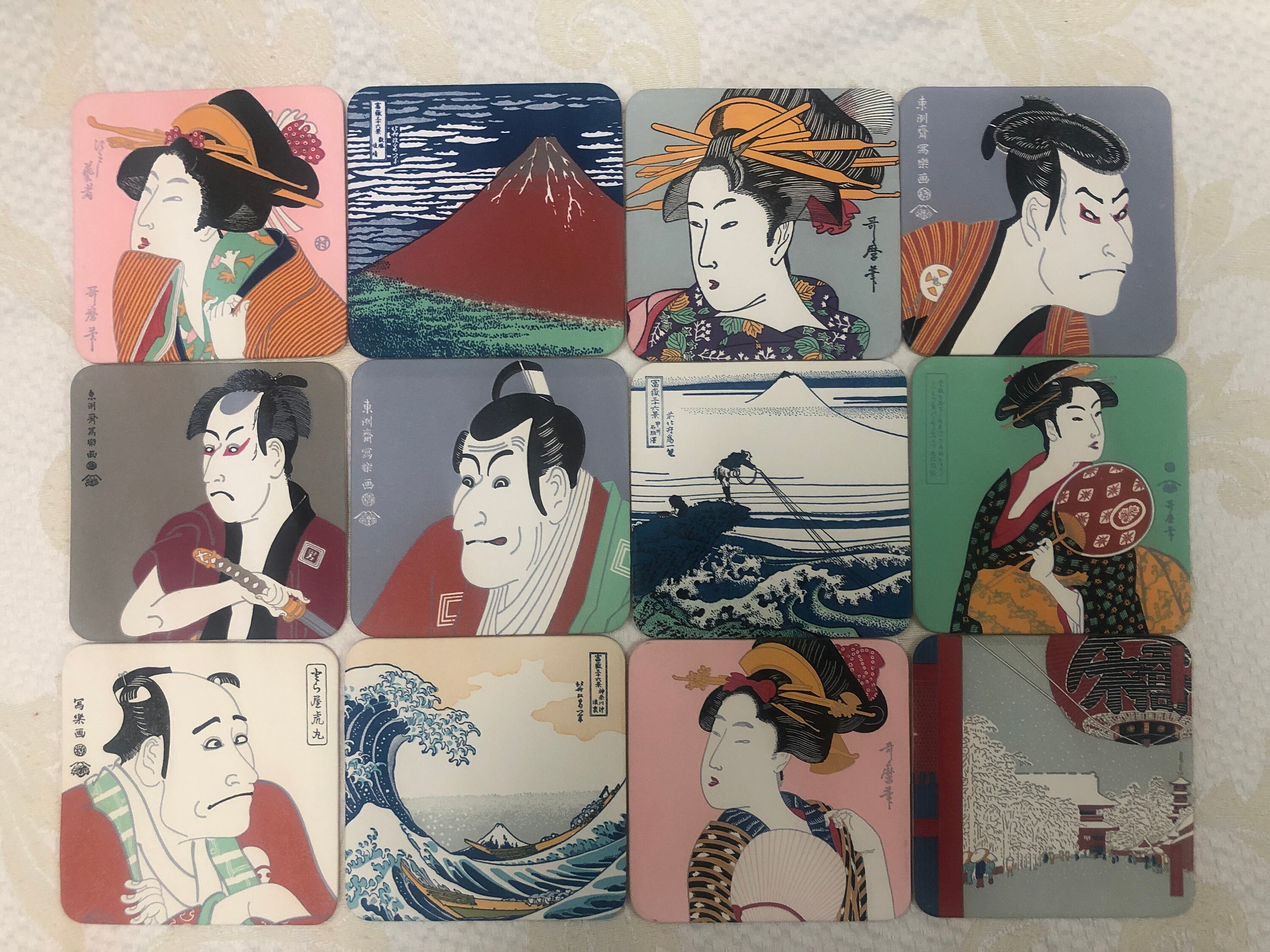 UKIYOE Coasters Fine Art Prints Set of 12 - Etsy