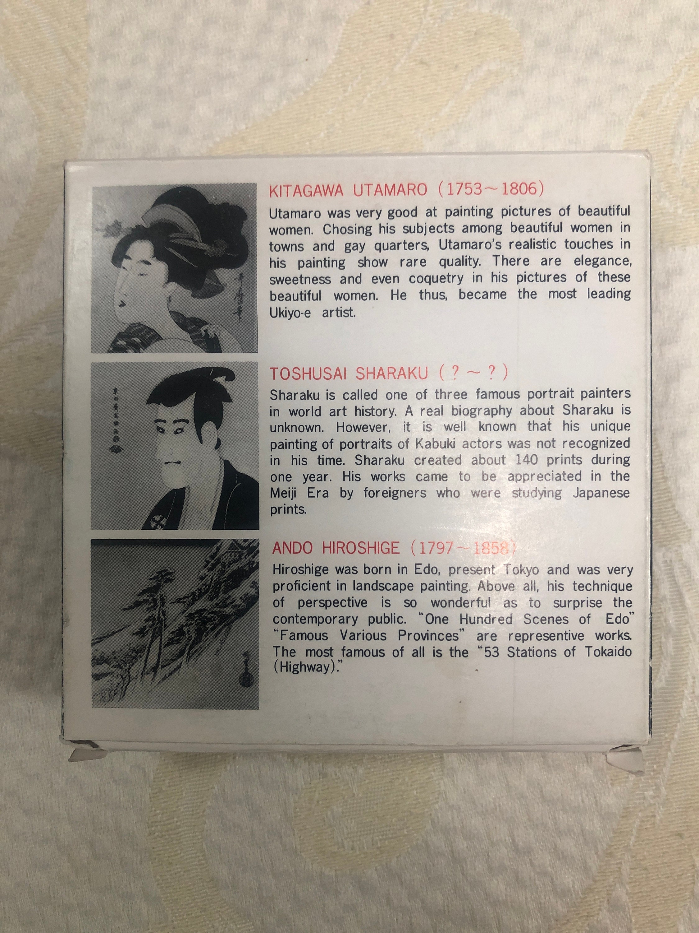 UKIYOE Coasters Fine Art Prints Set of 12 - Etsy