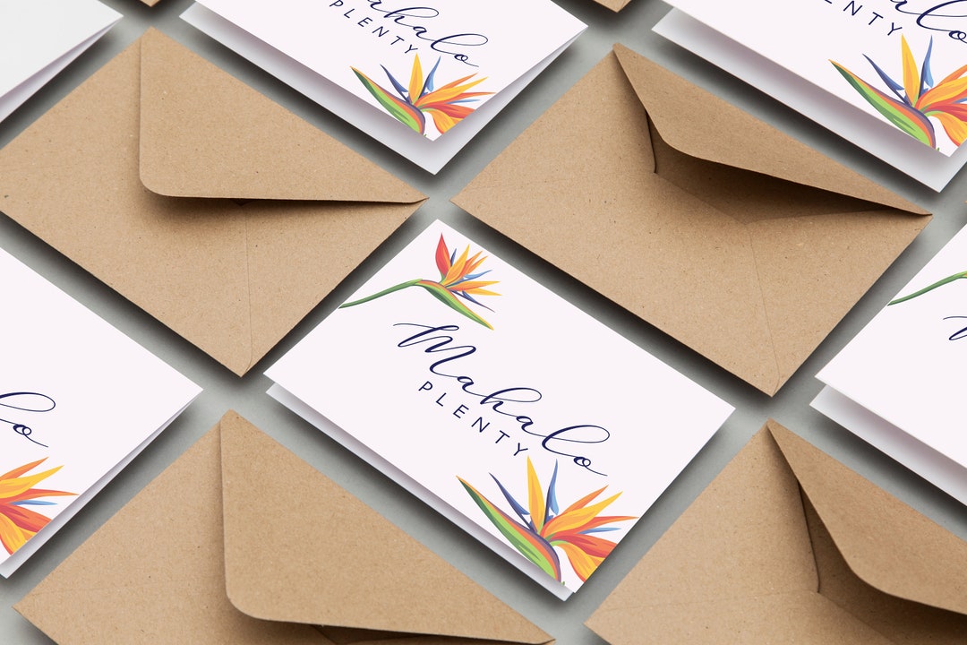 Printable Mahalo Card, Hawaiian Thank You Card - Etsy