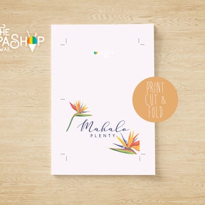Printable Mahalo Card, Hawaiian Thank You Card - Etsy