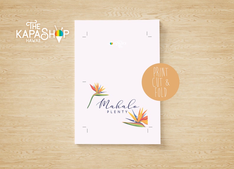 Printable Mahalo Card, Hawaiian Thank You Card - Etsy