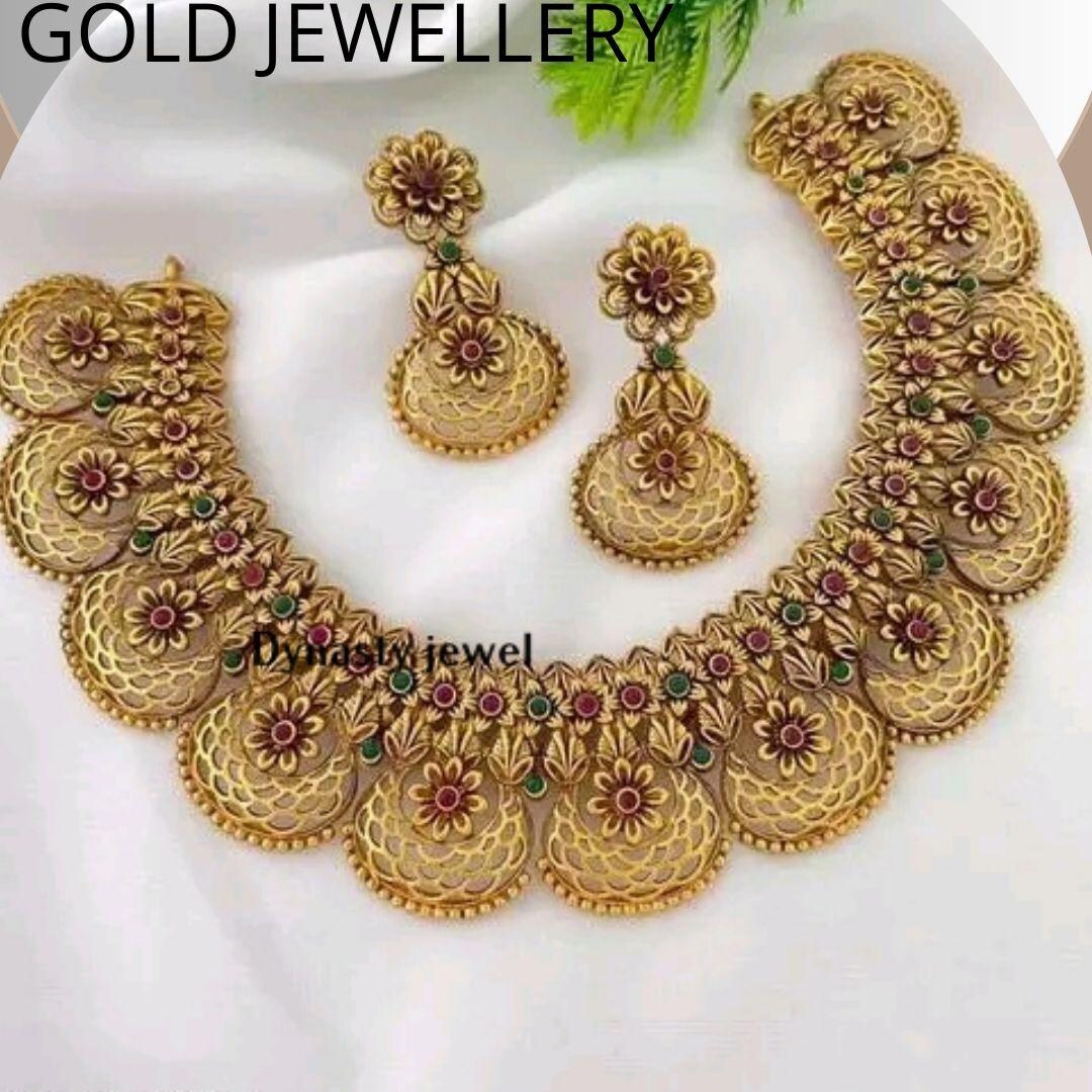 Rajasthani Jaipuri Gold Necklace Earring Set/sabyasachi Kundan Choker ...