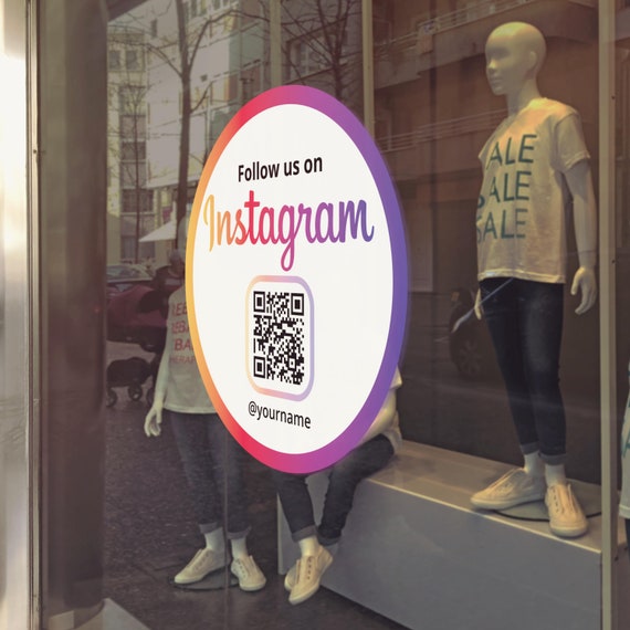 Instagram Name Sticker With QR Code - Etsy