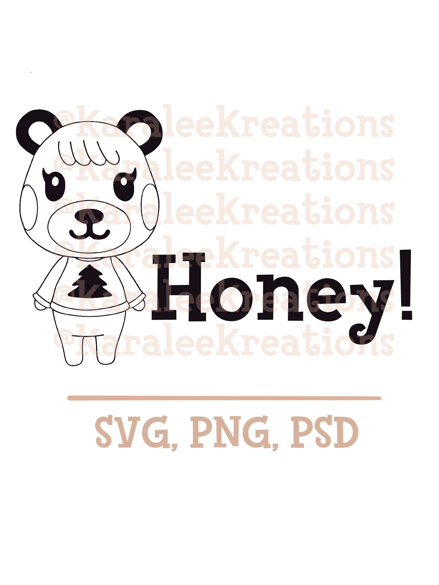 Animal Crossing Maple honey Doodle SVG PNG PSD for Cricut Silhouette ...