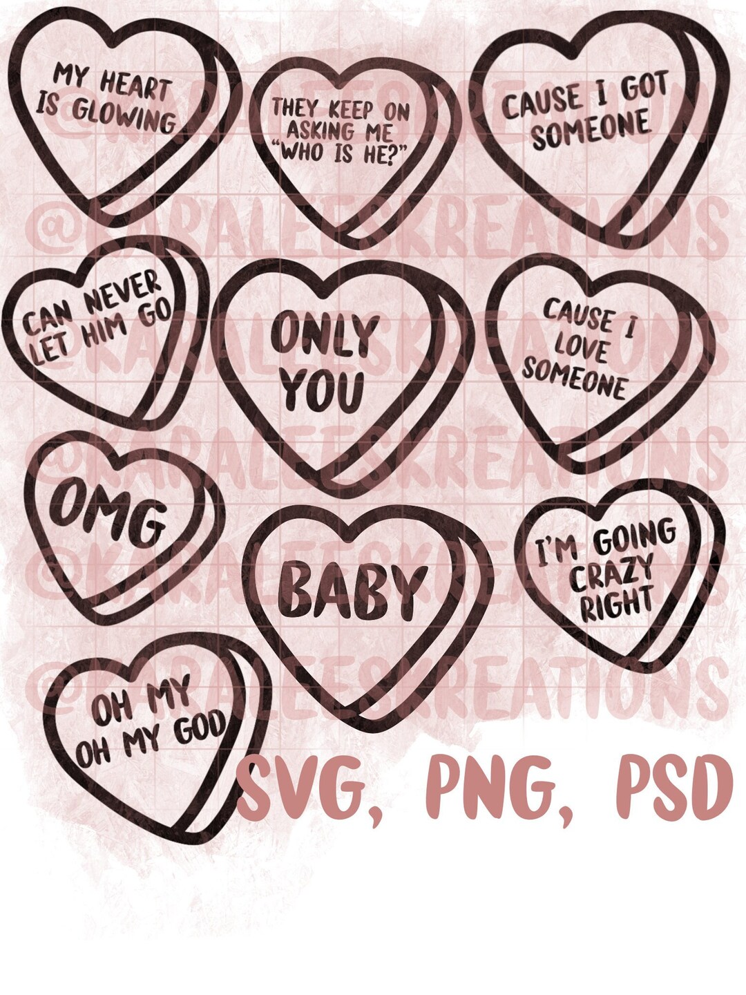 NewJeans Valentine's OMG Conversation Hearts Lyrics Doodle Pack de 10 ...