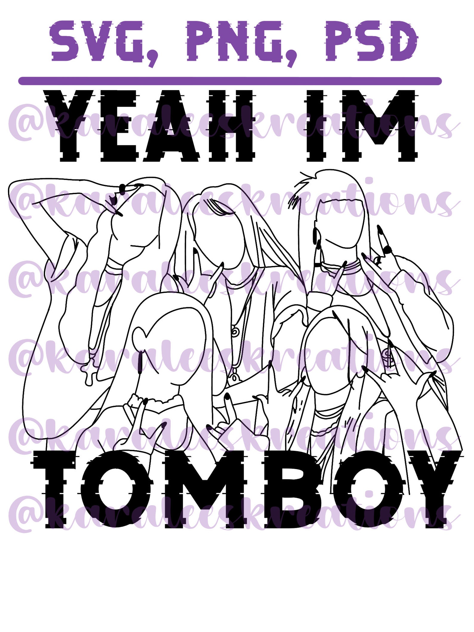 GIDLE Tomboy Doodle SVG PNG Psd für Cricut Silhouette - Etsy.de
