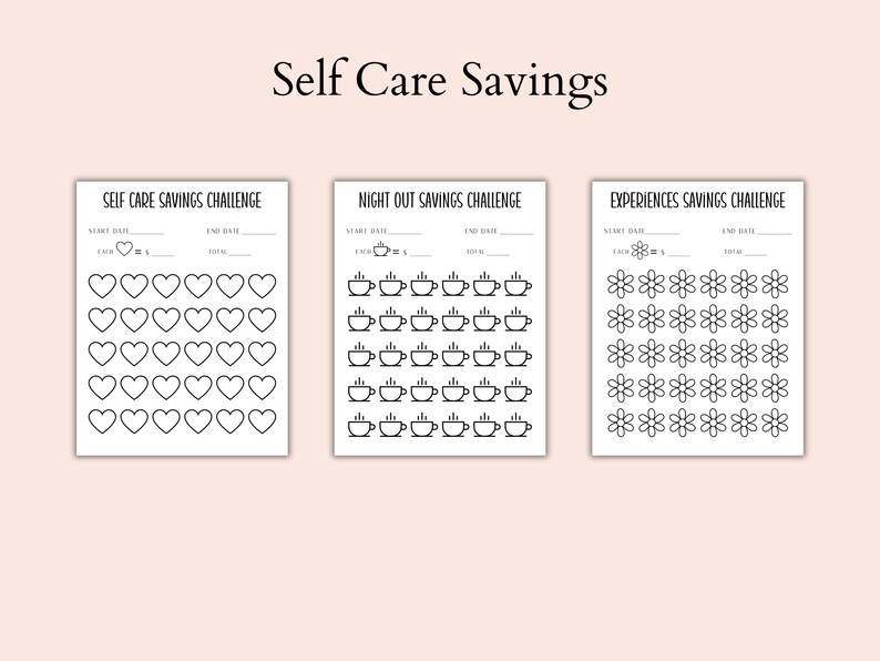 Savings Challenge Bundle, Savings Tracker Bundle, Money Saving ...