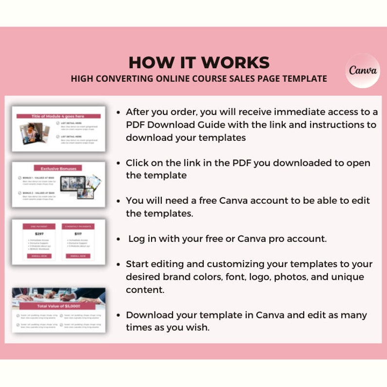 Course Sales Page Template Online Course Launch Template Website ...