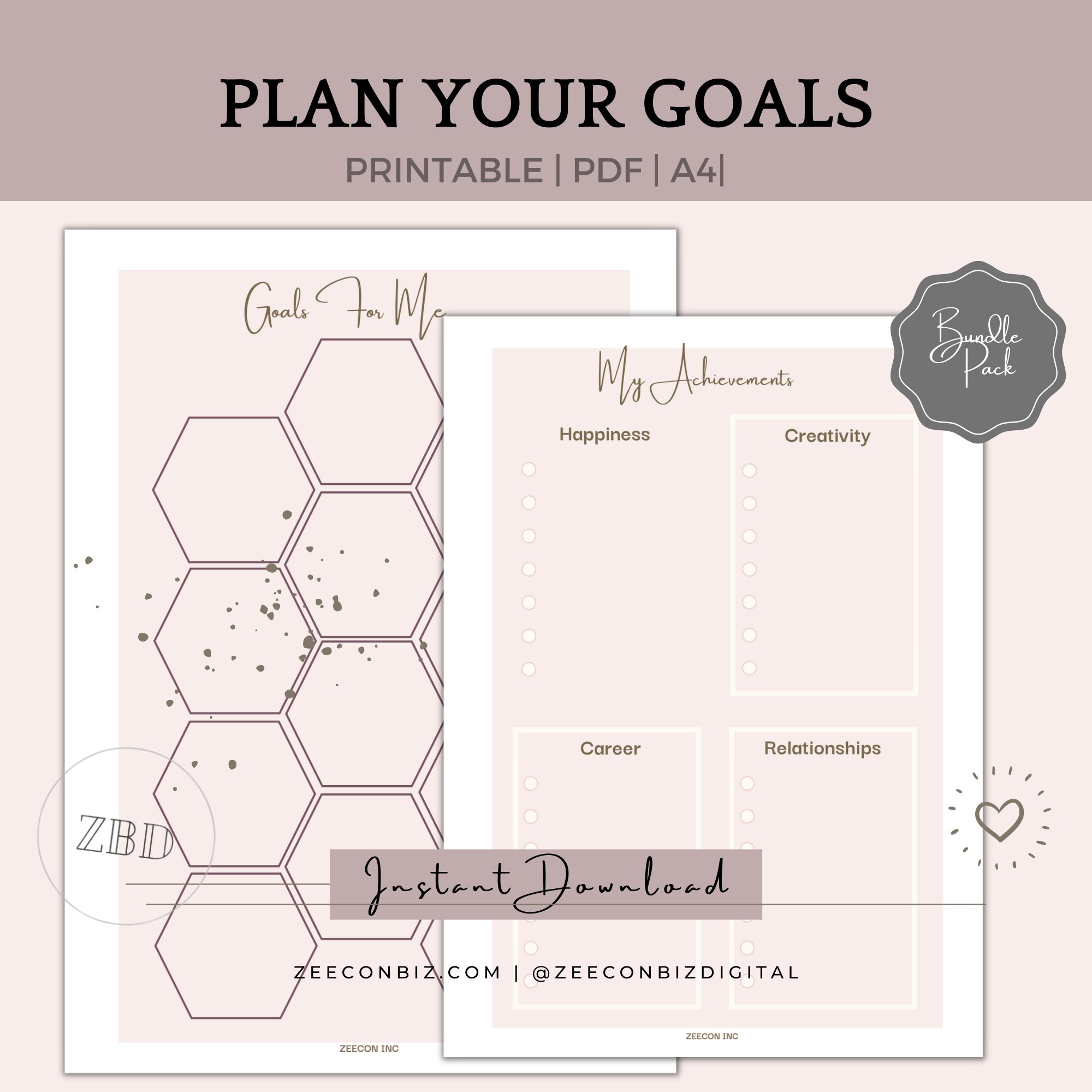 Goal Setting Planner | Goal Planning Worksheet, Goal Tracking Template ...