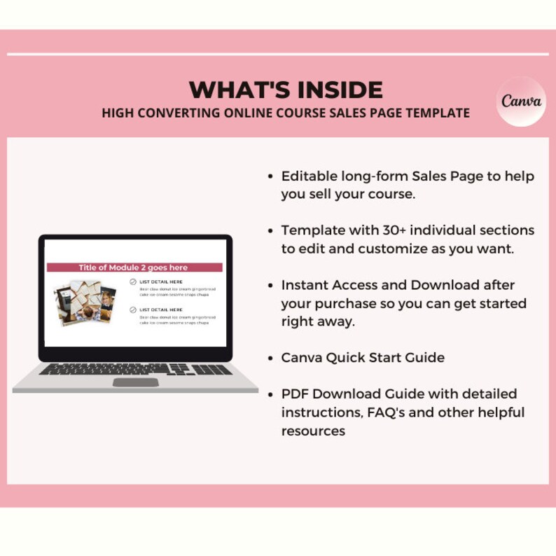 Course Sales Page Template | Online Course Launch Template | Website ...