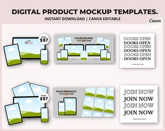 Canva Course Mock Up Digital Product Mock Up Course Creator - Etsy