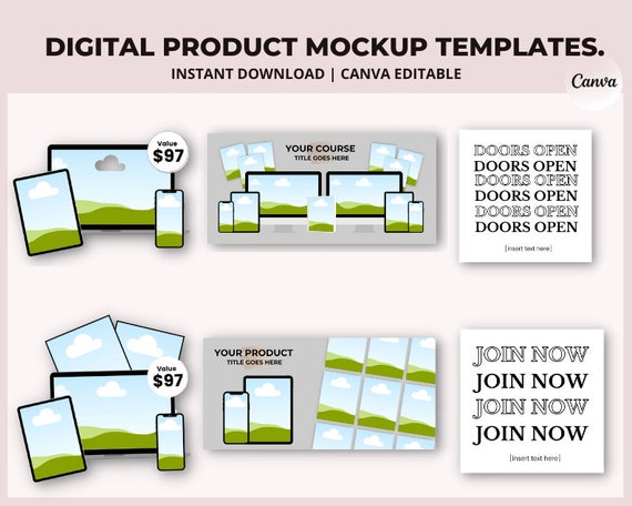 Digital Product Tech Mockups & Product Promotional Graphics - Etsy
