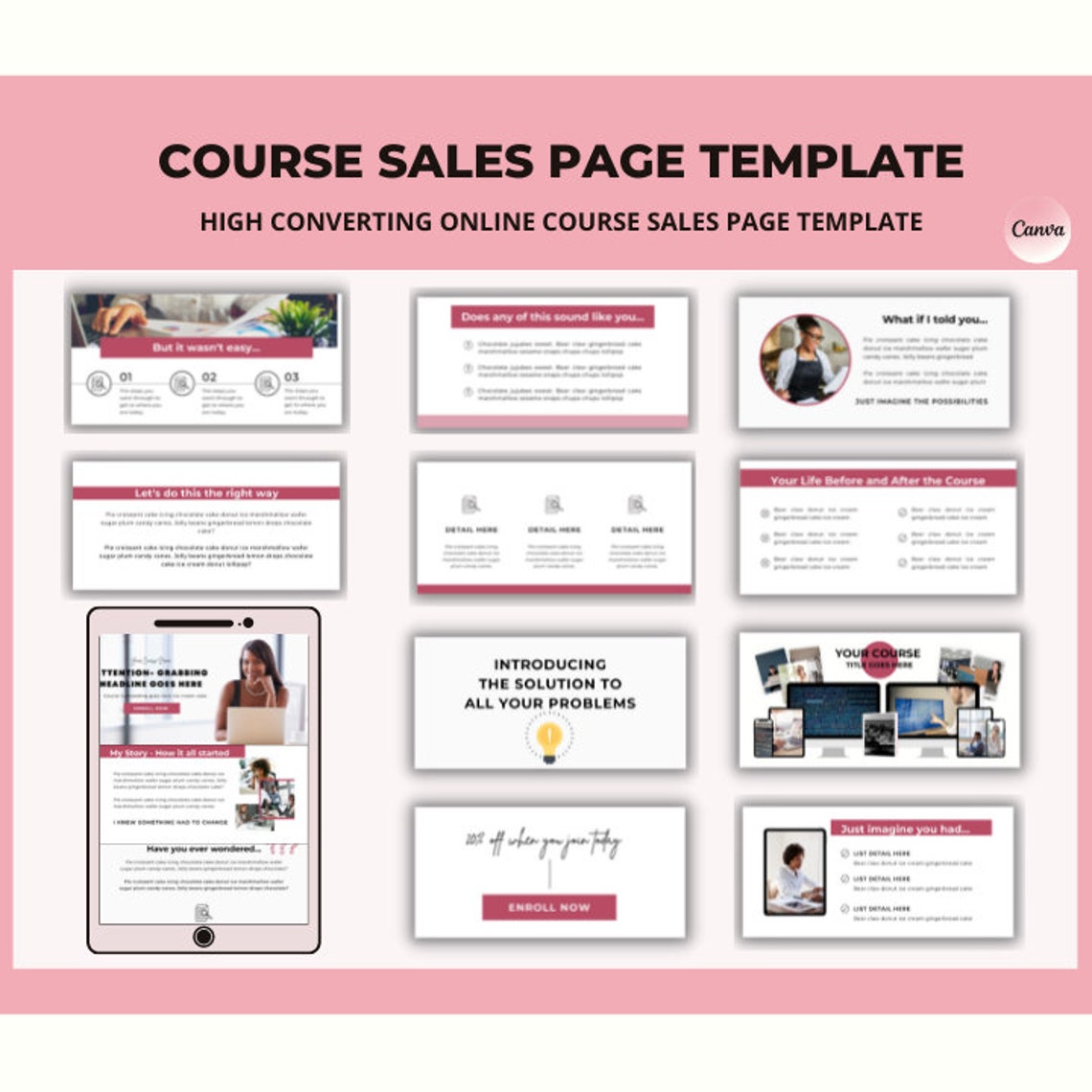 Course Sales Page Template Online Course Launch Template Website ...