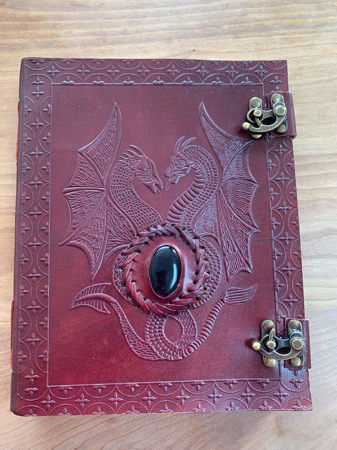 Double Dragon Journal With Onyx Stone - Etsy