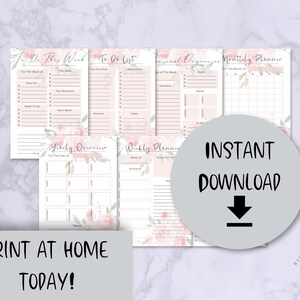 Peony Planner | Printable Planner Bundle | Weekly Planner | Daily ...