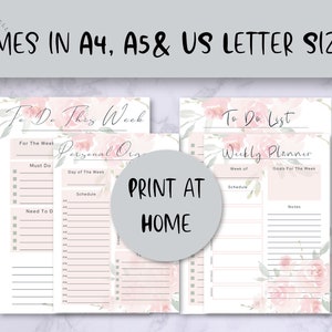 Peony Planner | Printable Planner Bundle | Weekly Planner | Daily ...