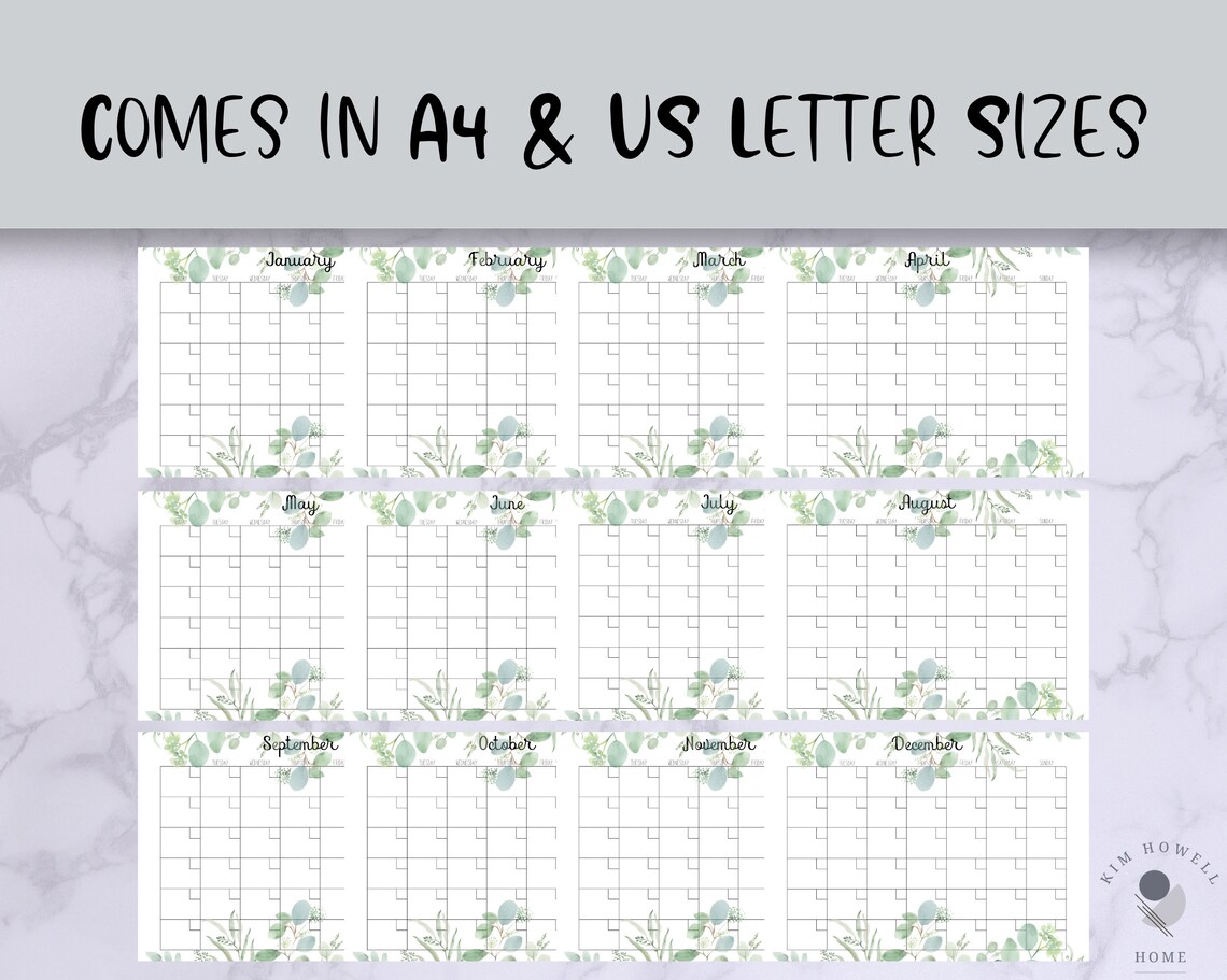 Printable Yearly Planner Monthly Planner Blank Yearly Planner ...