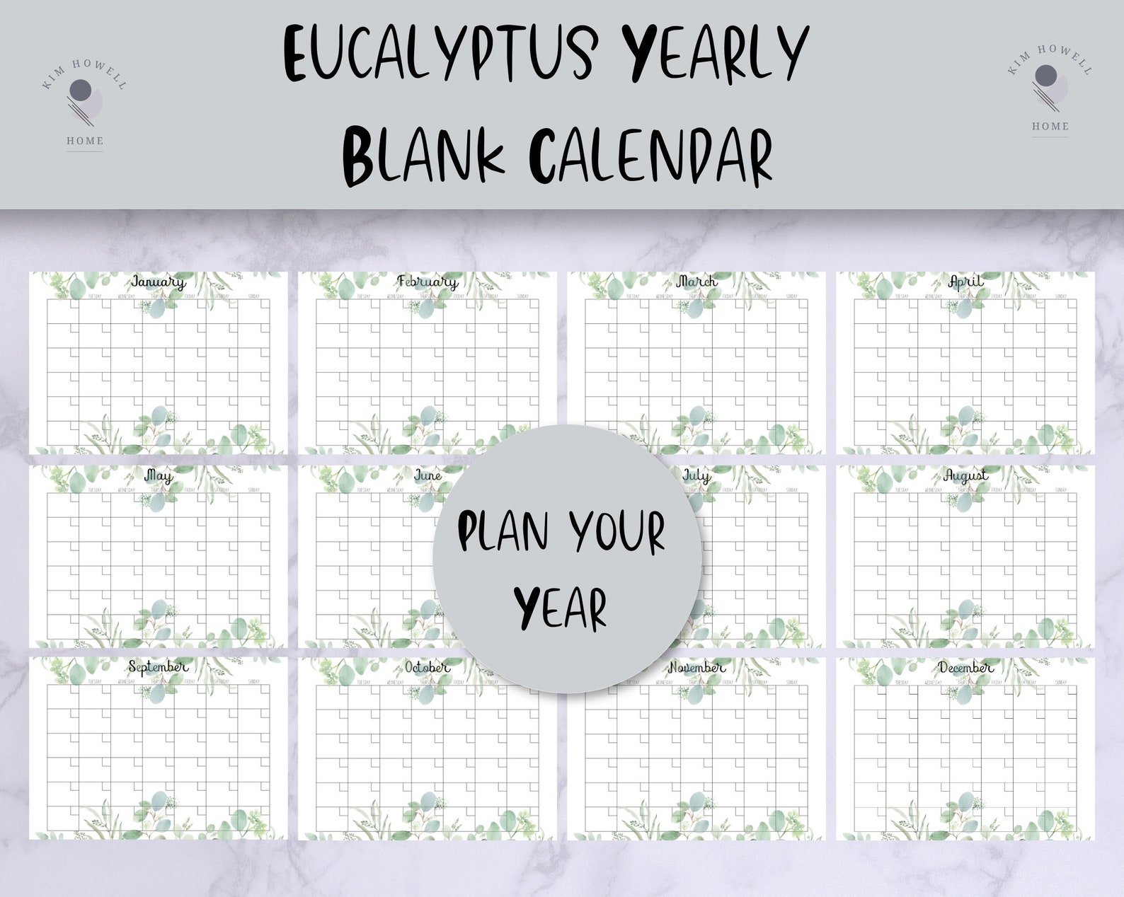 Printable Yearly Planner | Monthly Planner | Blank Yearly Planner ...