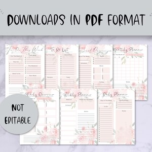 Peony Planner | Printable Planner Bundle | Weekly Planner | Daily ...