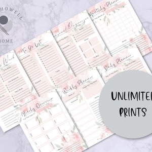 Peony Planner | Printable Planner Bundle | Weekly Planner | Daily ...