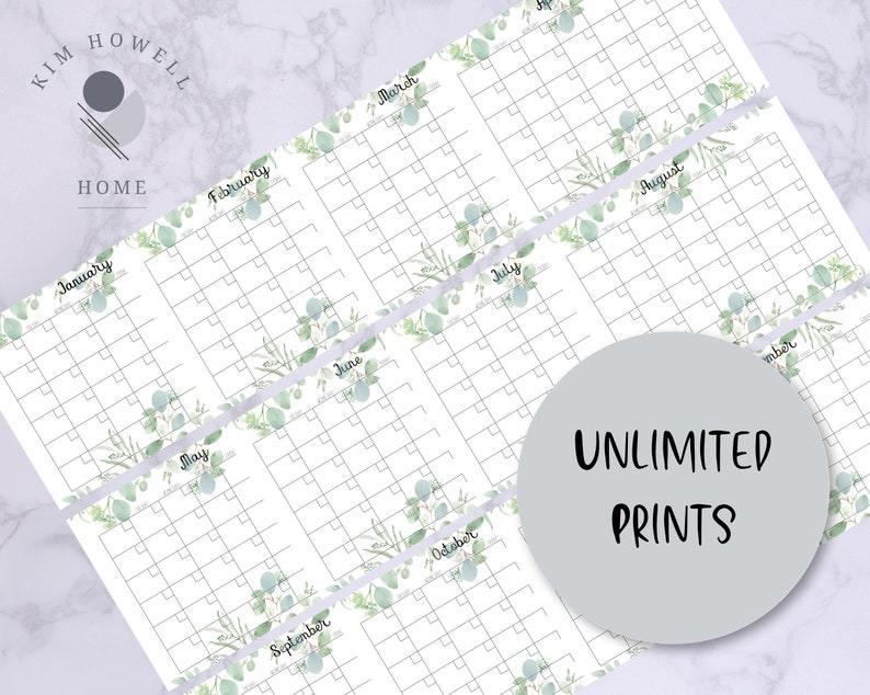 Printable Yearly Planner Monthly Planner Blank Yearly Planner ...