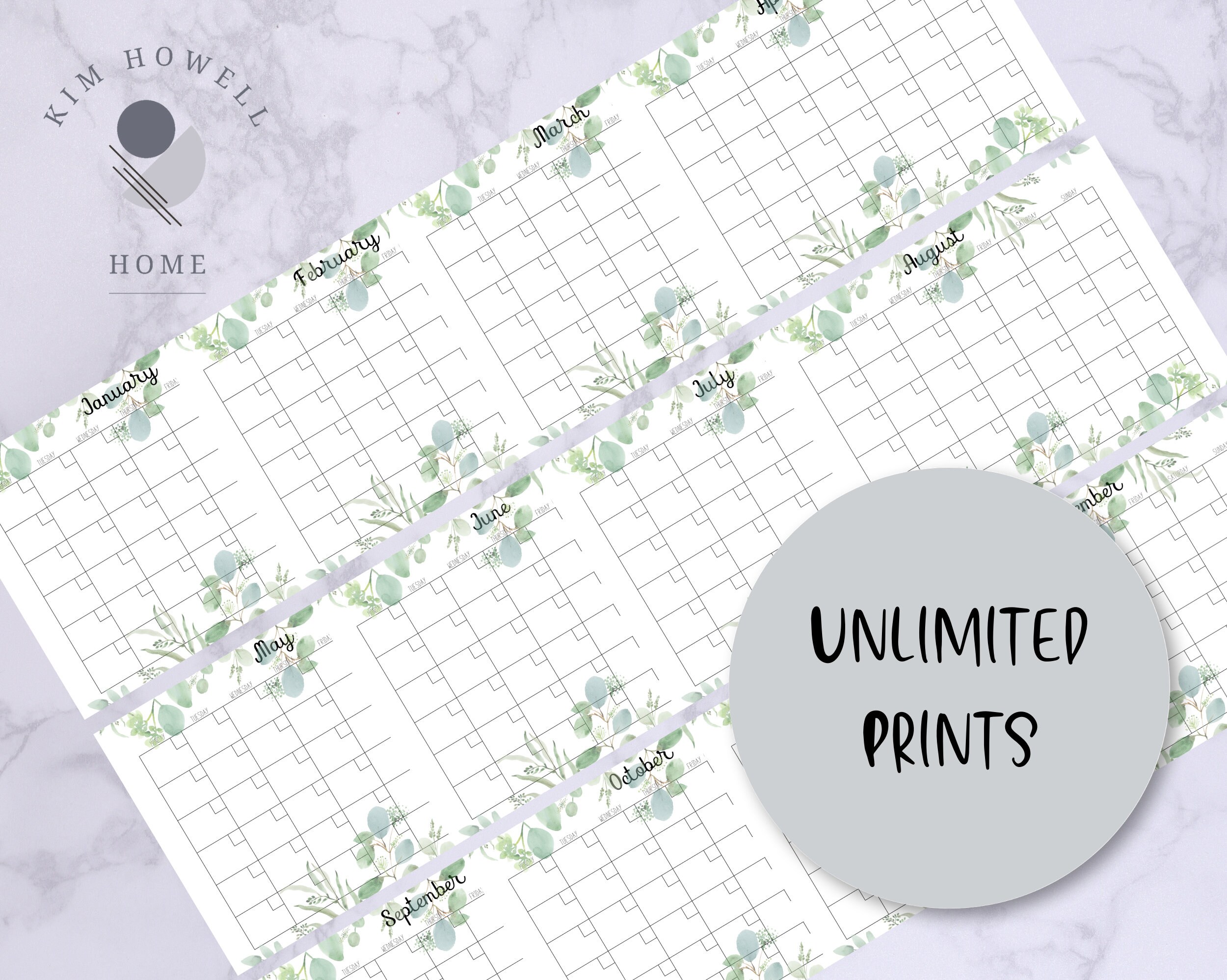 Printable Yearly Planner Monthly Planner Blank Yearly Planner ...