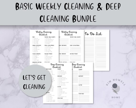 Weekly Cleaning Checklist Deep Clean Checklist | Etsy