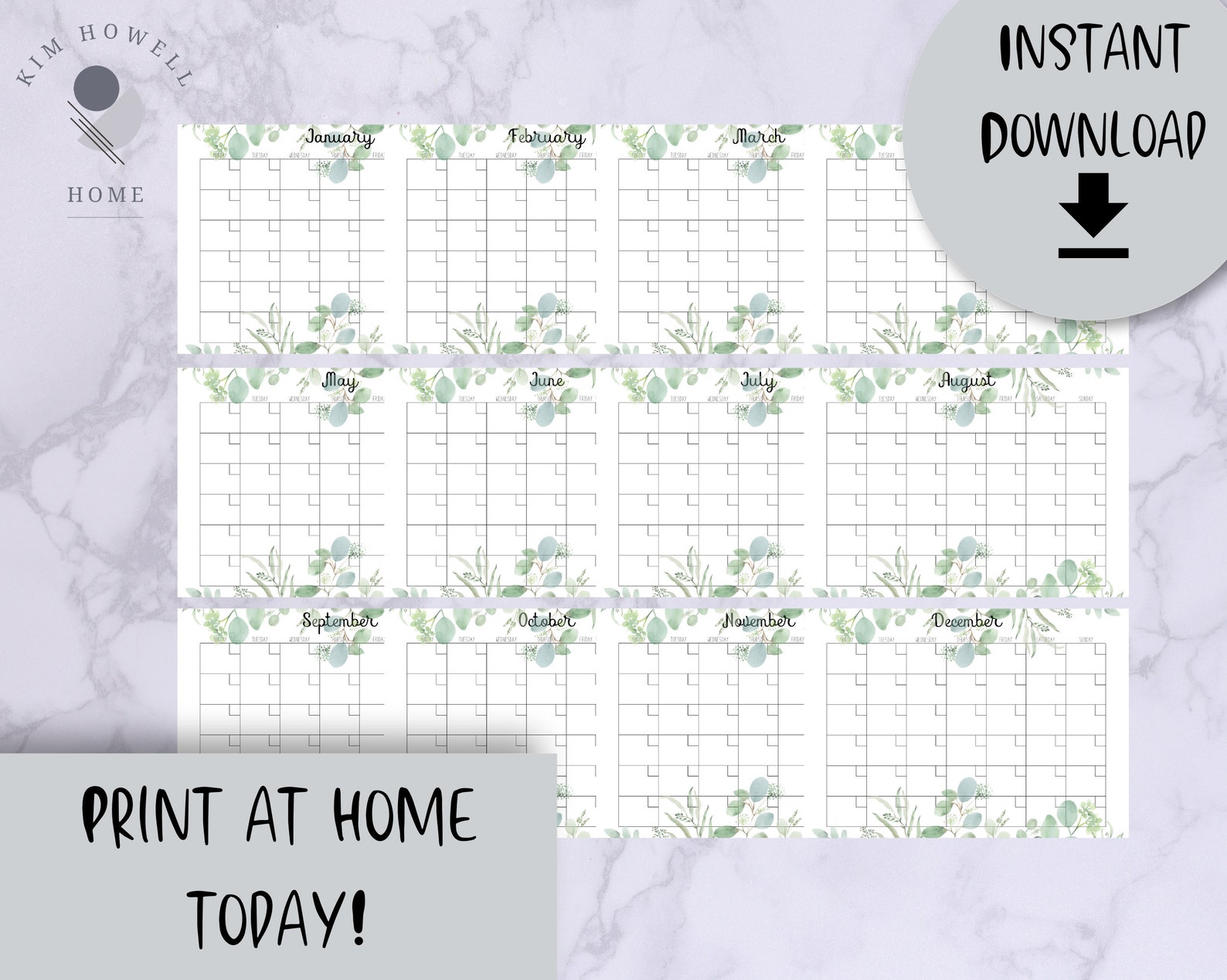 Printable Yearly Planner Monthly Planner Blank Yearly Planner ...