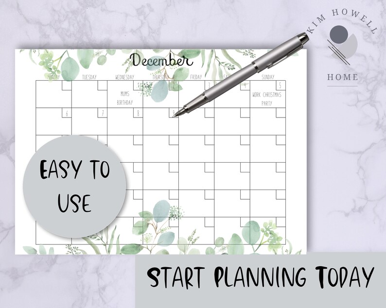 Printable Yearly Planner Monthly Planner Blank Yearly Planner ...